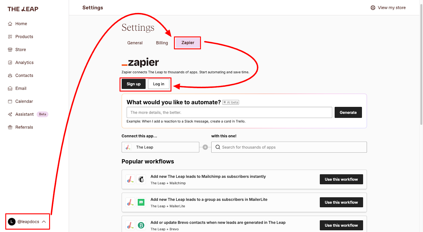 The Leap Zapier Integration – The Leap