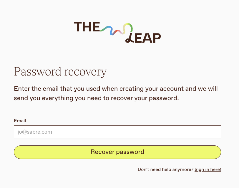 I Can't Login – The Leap