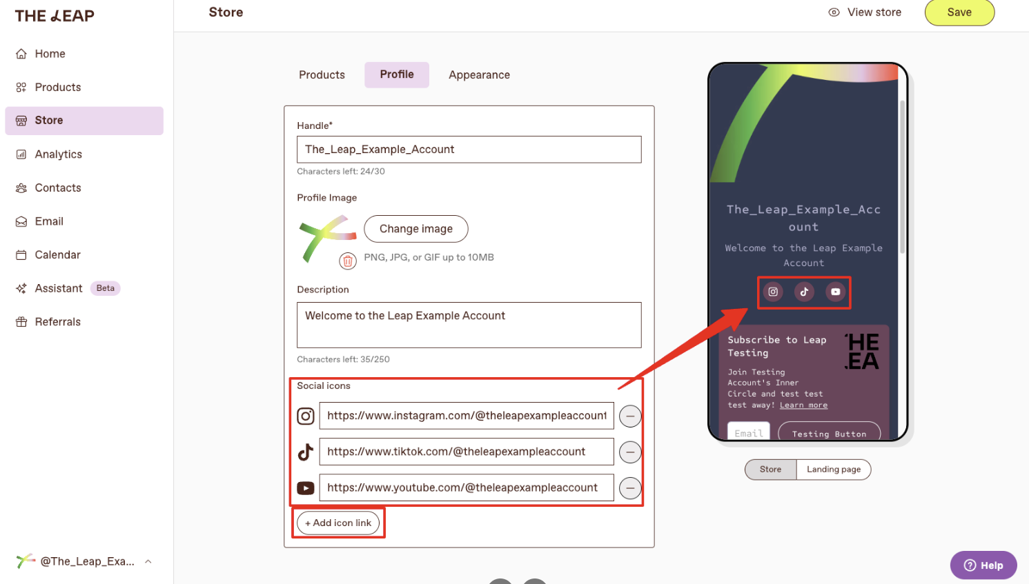 How Can I Add a Link to my Leap Store? – The Leap